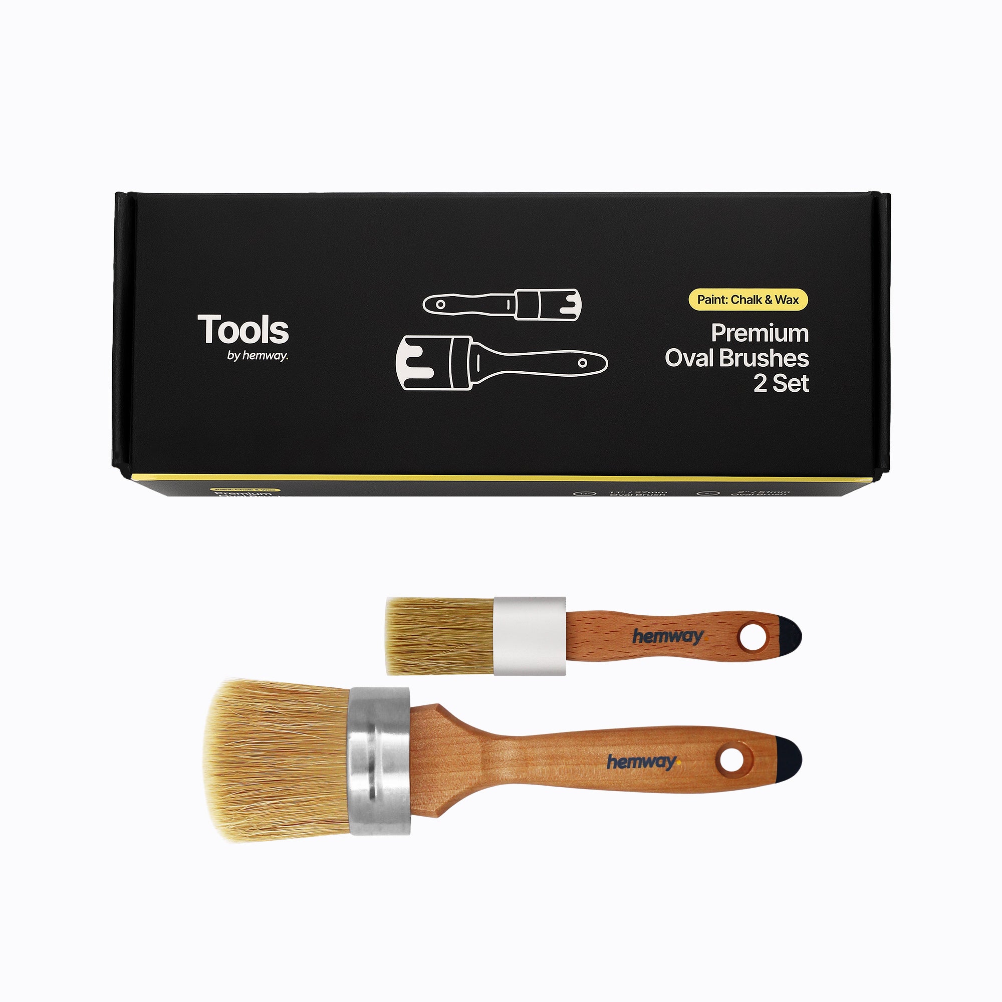 Chalk Paint Brush | Set of 2 | Hand Made | Oval Chalk & Wax Brushes
