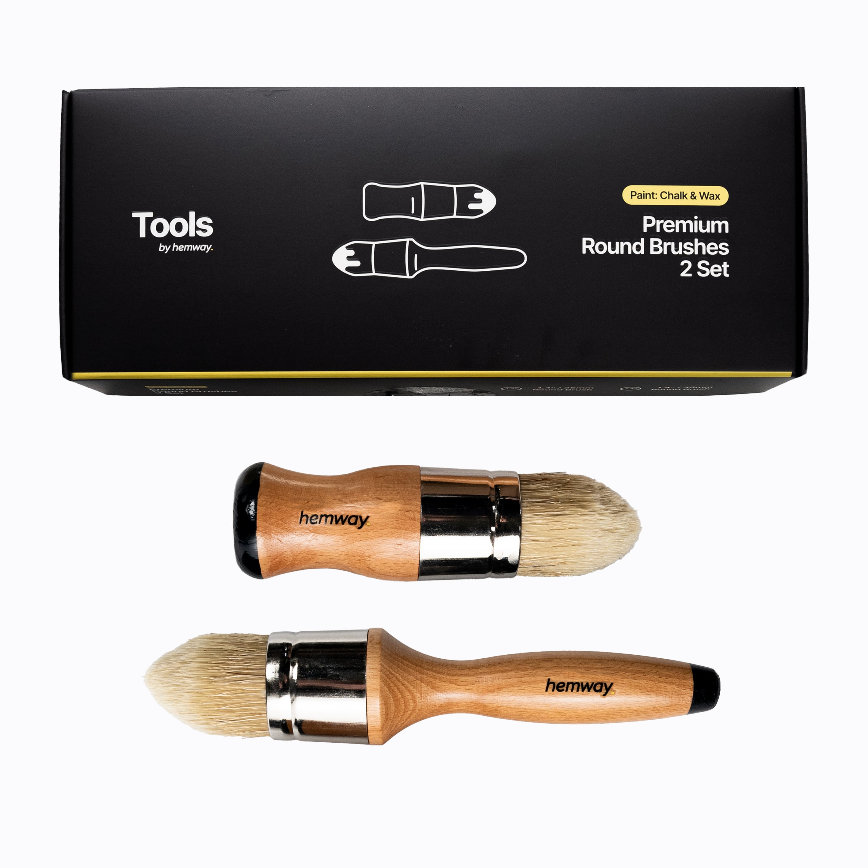 Chalk Paint Brush | Set of 2 | Rounded Chalk & Wax Brushes